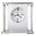 Howard Miller® Ambassador Analog Quartz Tabletop Clock with Alarm in Silver/Clear | Perigold